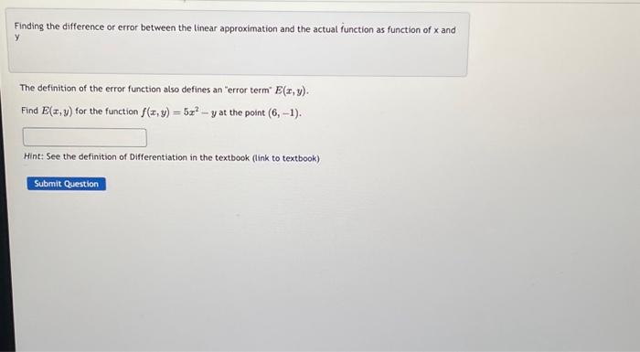 Solved Finding the difference or error between the linear | Chegg.com
