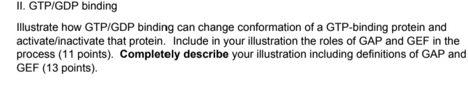 Solved II. ﻿GTP/GDP bindingIllustrate how GTP/GDP binding | Chegg.com