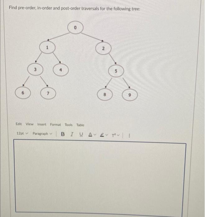 Solved Find pre-order, in-order and post-order traversals | Chegg.com