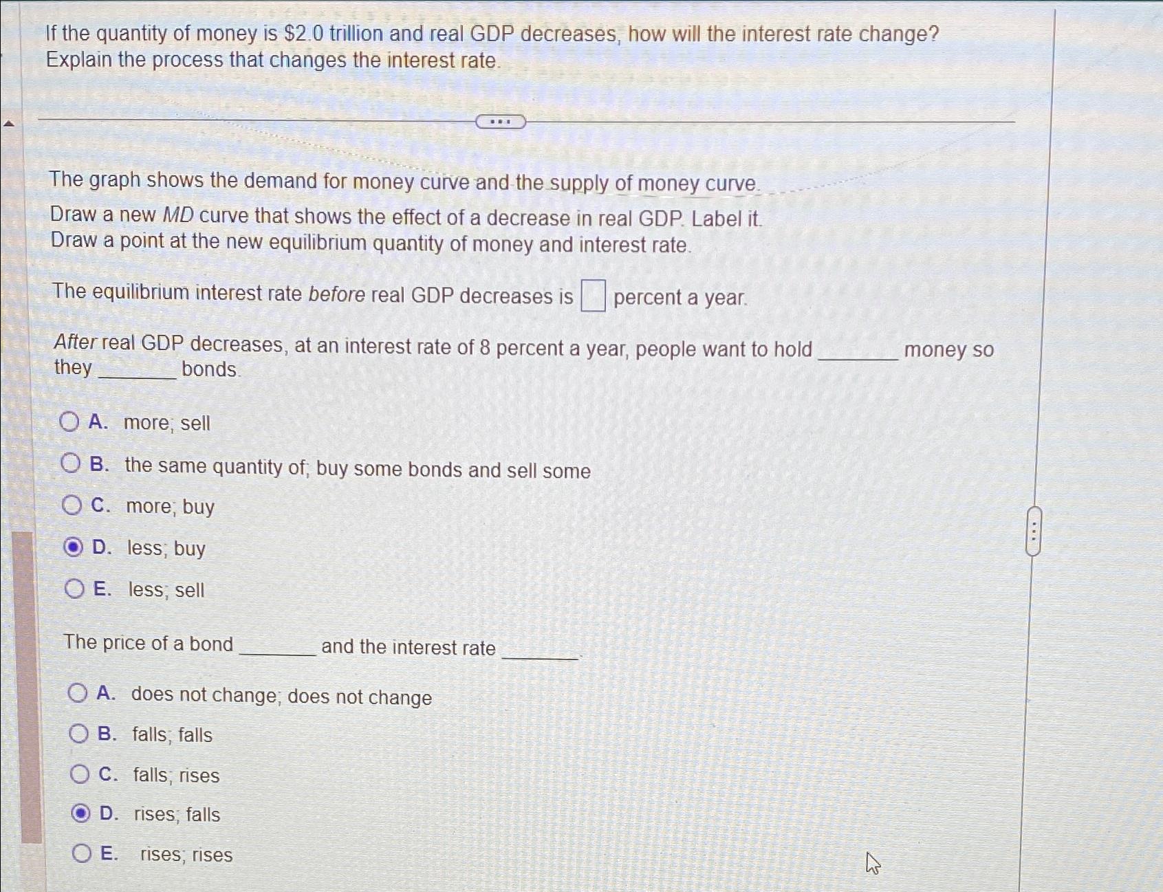 Solved If the quantity of money is $2.0 ﻿trillion and real | Chegg.com