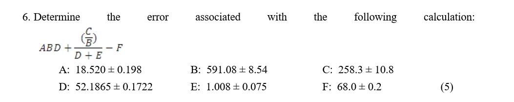 Solved Determine the error associated with the following | Chegg.com