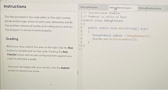 Solved Instructions The files provided in the code editor to | Chegg.com