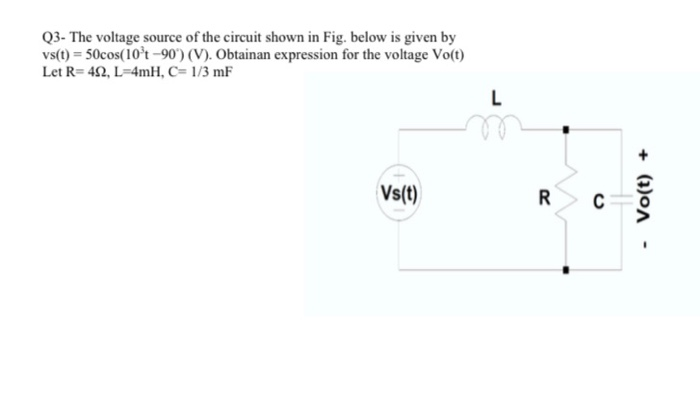 Solved Q3- The voltage source of the circuit shown in Fig. | Chegg.com