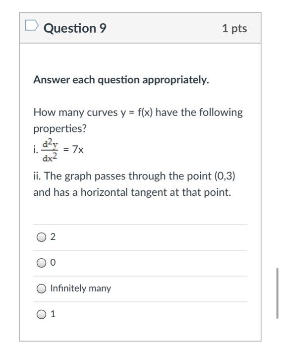 Solved D Question 9 1 pts Answer each question | Chegg.com