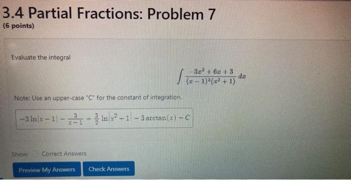 Solved 3.7 Improper Integrals: Problem 6 (6 points) Compute | Chegg.com