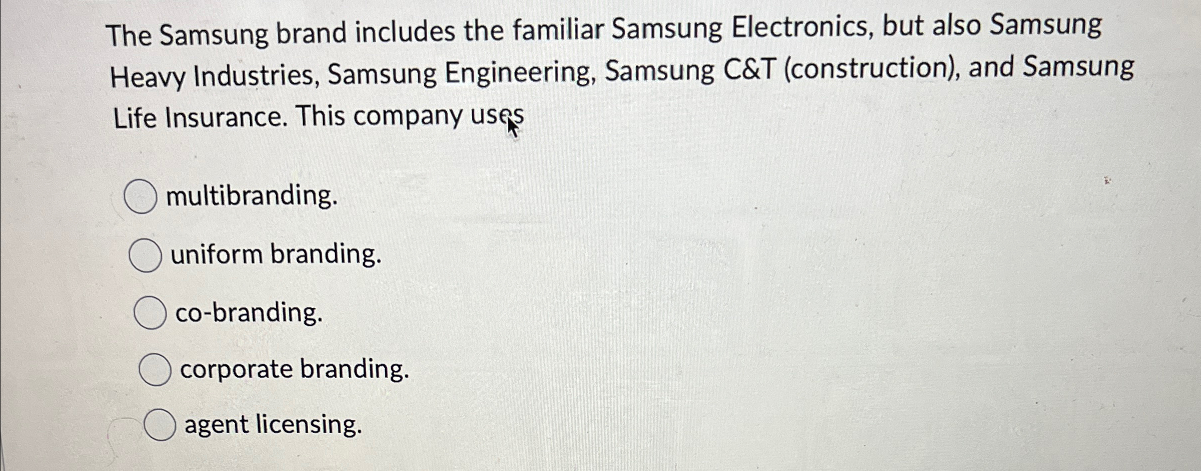 Solved The Samsung brand includes the familiar Samsung | Chegg.com