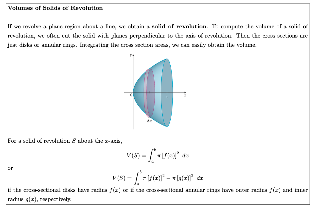 Solved Volumes of Solids of RevolutionIf we revolve a plane | Chegg.com