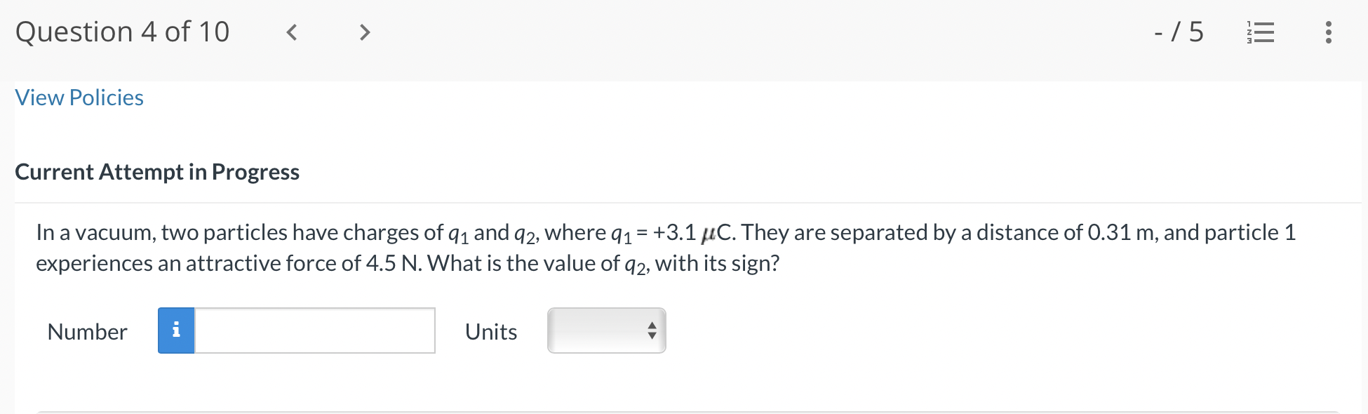 Solved Current Attempt in ProgressIn a vacuum, two particles | Chegg.com