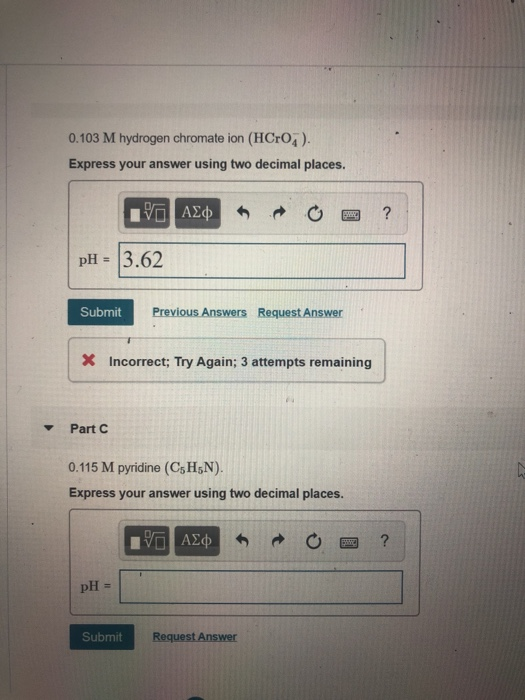 Solved 0.103 M hydrogen chromate ion (HCrO2). Express your | Chegg.com