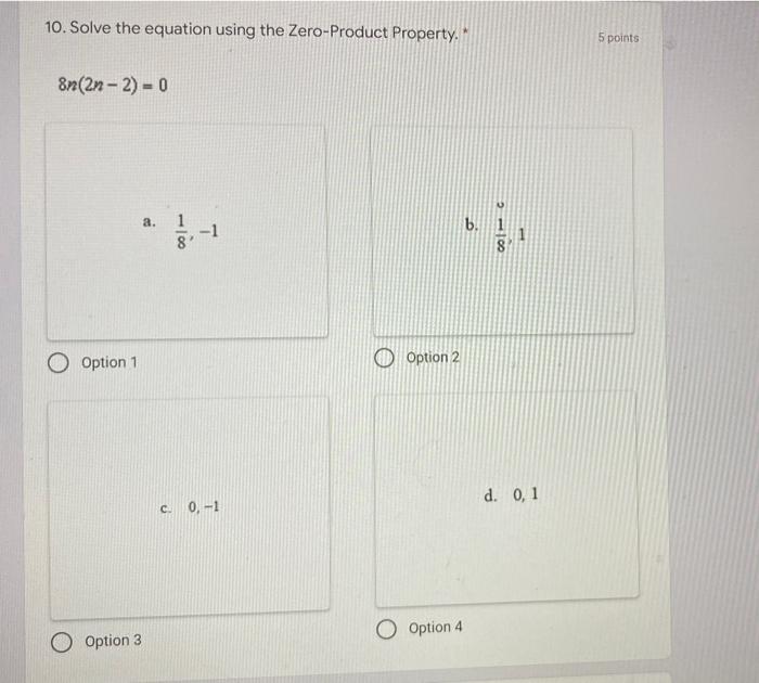 Solved 10. Solve the equation using the Zero-Product | Chegg.com