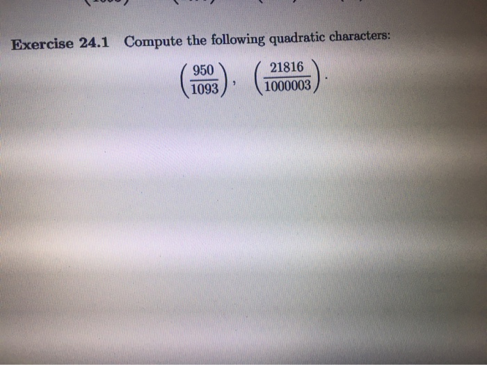 Solved Exercise 24.1 Compute the following quadratic | Chegg.com