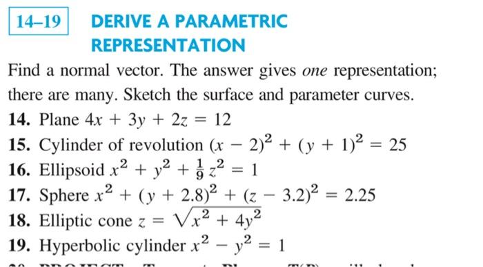 Solved REPRESENTATION Find a normal vector. The answer gives | Chegg.com