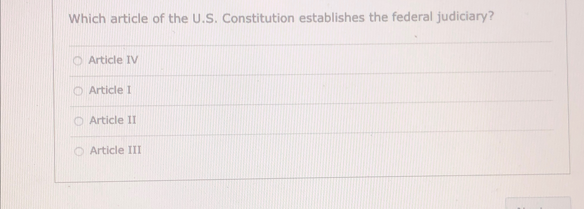 Solved Which article of the U.S. ﻿Constitution establishes | Chegg.com