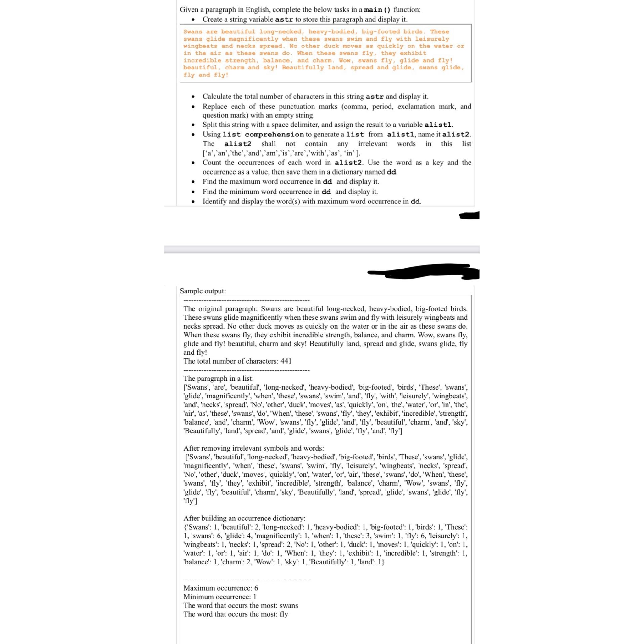 Solved Do this in pythonGiven a paragraph in English, | Chegg.com
