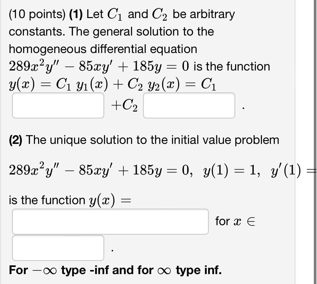 (10 ﻿points) (1) ﻿Let C1 ﻿and C2 ﻿be arbitrary | Chegg.com