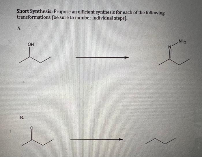Solved Short Synthesis: Propose an efficient synthesis for | Chegg.com Solved Short Synthesis: Propose an efficient synthesis for | Chegg.com
