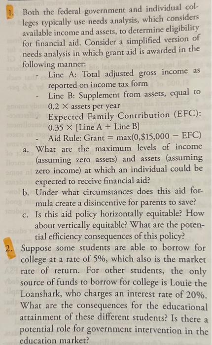 1. Both the federal government and individual | Chegg.com