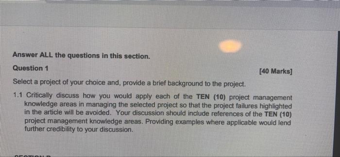 Solved Answer ALL the questions in this section. Question 1 | Chegg.com