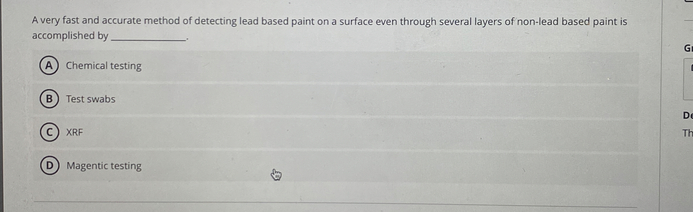 Solved A very fast and accurate method of detecting lead | Chegg.com