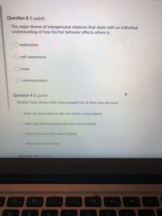 Solved Question 8 (1 point) The major theme of interpersonal | Chegg.com