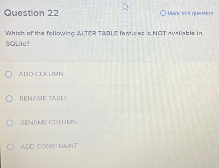 Solved Question 22 Mark this question Which of the following | Chegg.com