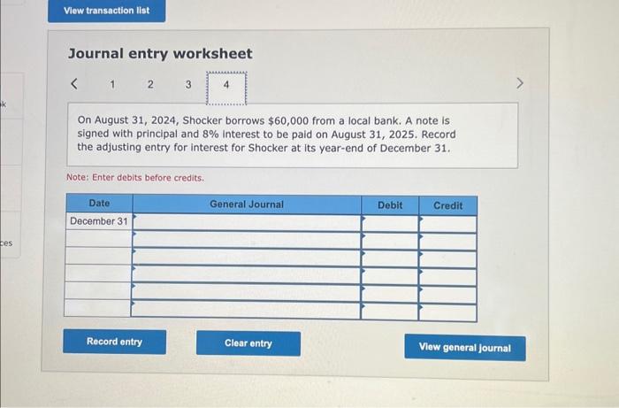 Solved Journal entry worksheet On December 1,2024 , the | Chegg.com