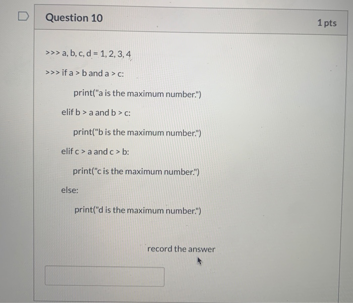 Solved Problem 3 Elif statement. An elif statement can | Chegg.com