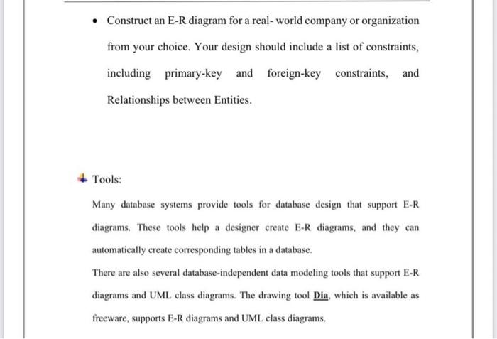 Solved - Construct an E-R diagram for a real-world company | Chegg.com