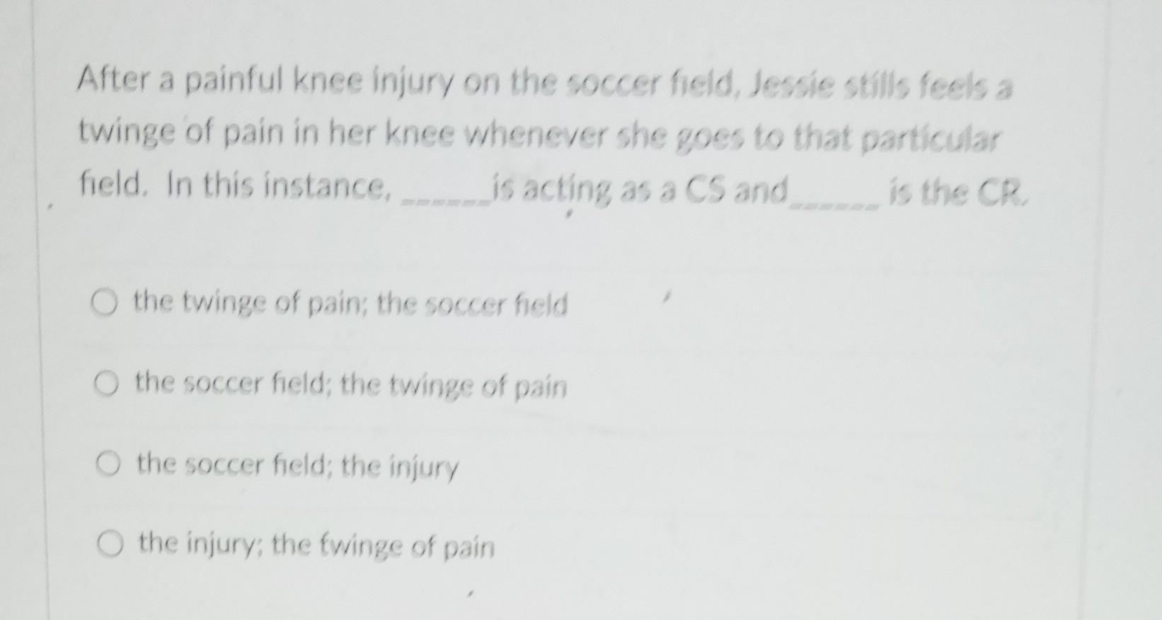 Solved After a painful knee injury on the soccer field, | Chegg.com