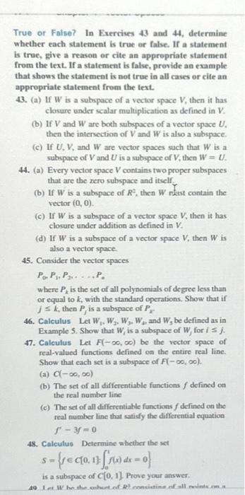 Solved W is not a subspace of the vector space. Verify this | Chegg.com