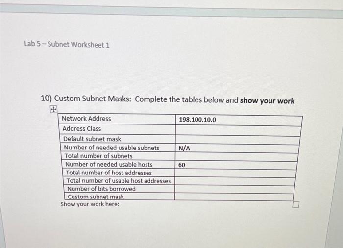 6) Complete the table shown below and show your work: | Chegg.com