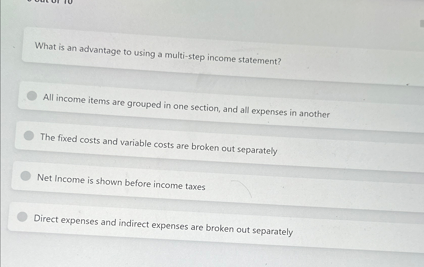 Solved What is an advantage to using a multi-step income | Chegg.com