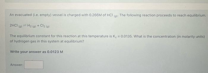 Solved An evacuated (i.e. empty) vessel is charged with | Chegg.com