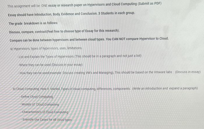 Solved This assignment will be ONE essay or research paper | Chegg.com