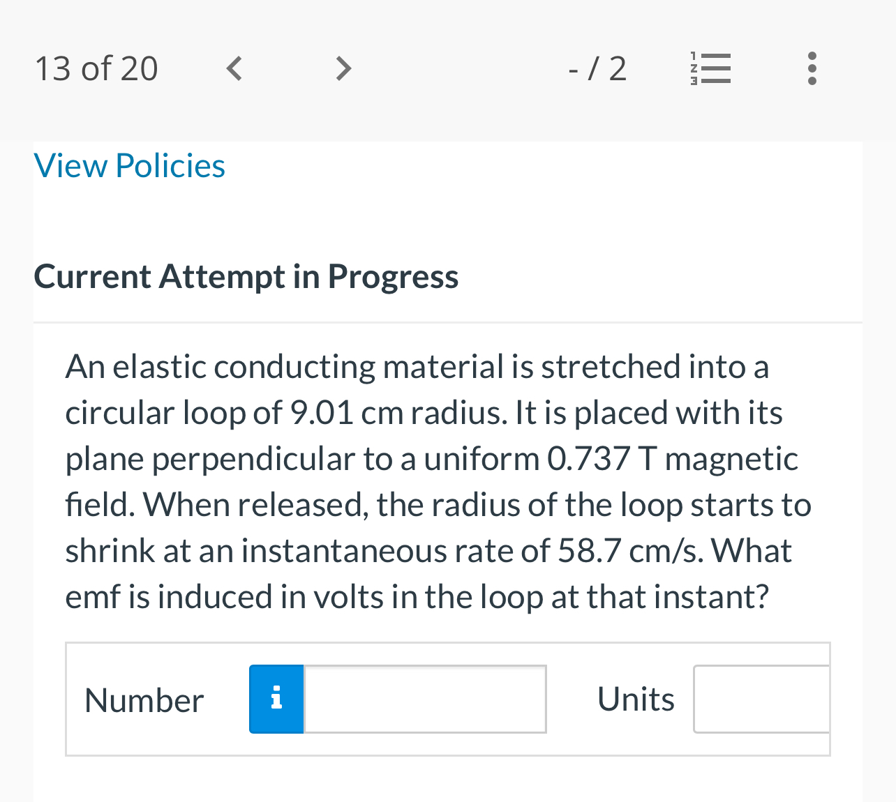 Solved 13 ﻿of 20-2View PoliciesCurrent Attempt in ProgressAn | Chegg.com