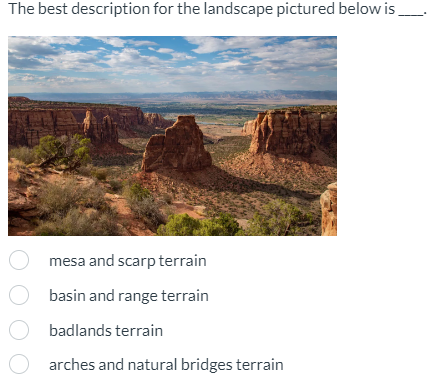 Solved The best description for the landscape pictured below | Chegg.com