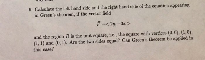 Solved 6. Calculate the left hand side and the right hand | Chegg.com