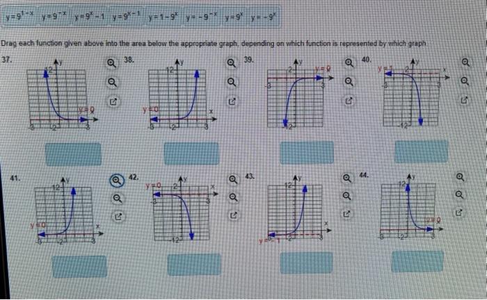 Solved y912* y91 y#91-1 y=9X+1 = 1-9 -9% y99 Drag each | Chegg.com
