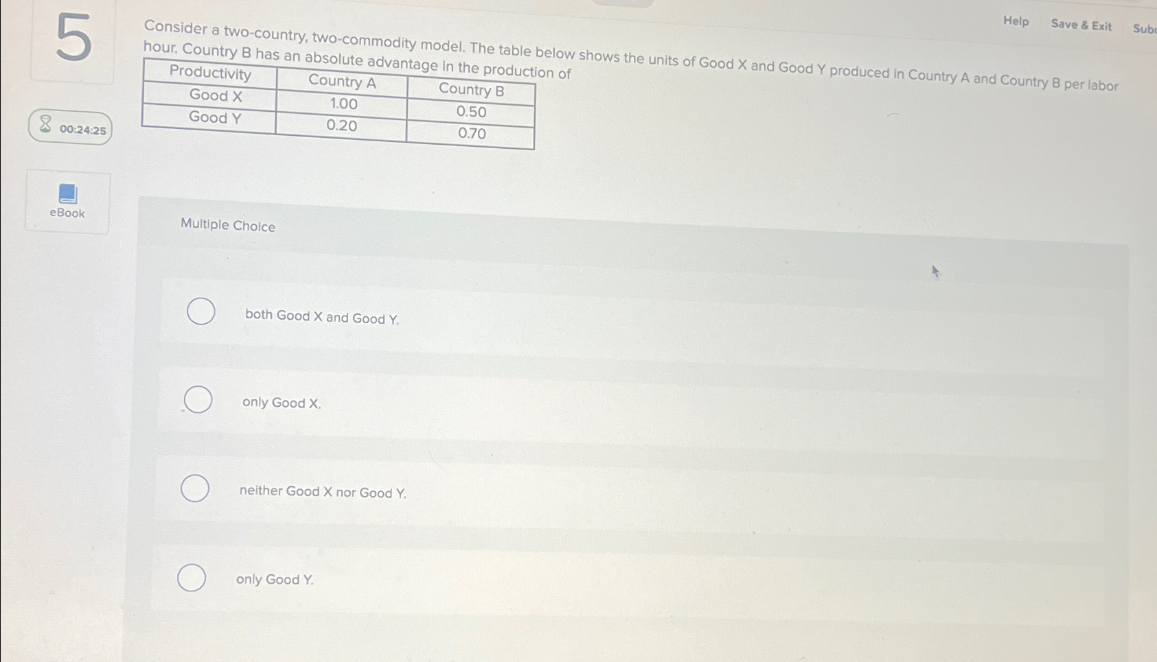 Solved HelpSave & ExitSubiConsider a two-country, | Chegg.com