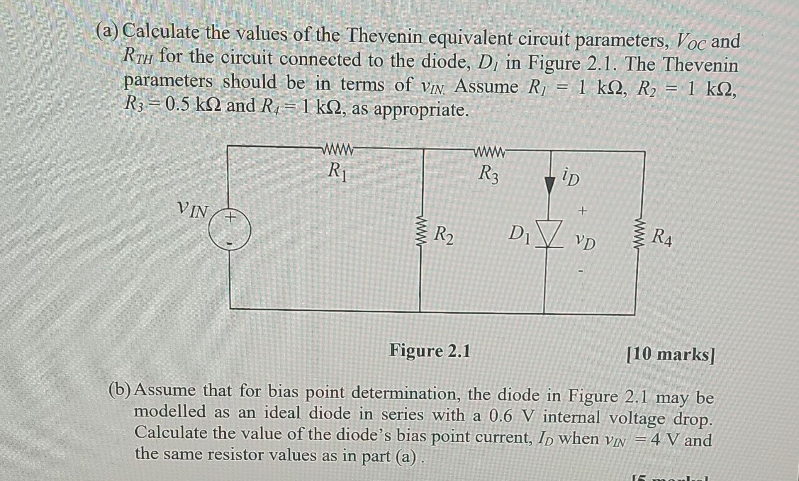 Solved (a) Calculate the values of the Thevenin equivalent | Chegg.com