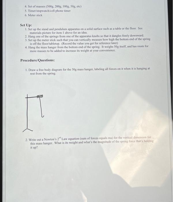 Solved Lab Activity 4 - Hooke's Law To explore how force, | Chegg.com