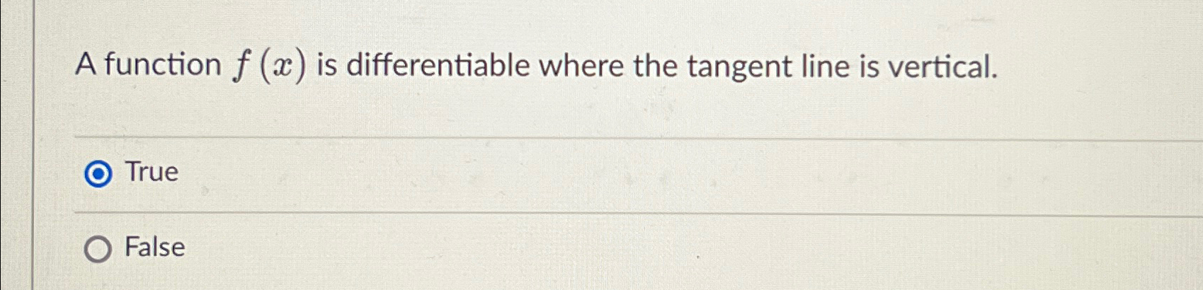 Solved A function f(x) ﻿is differentiable where the tangent | Chegg.com