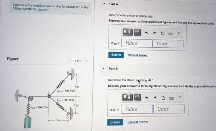 Solved Part A Determine the stretch of each spring for | Chegg.com