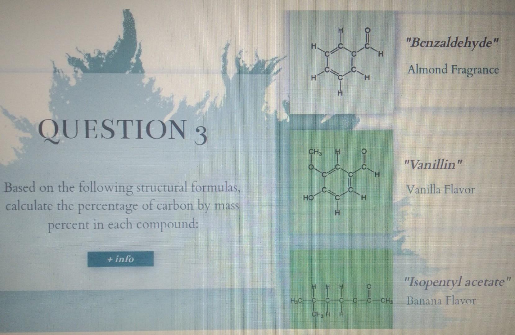 Solved HC∫Cc′∫H0 "Benzaldehyde" Almond Fragrance Based on | Chegg.com