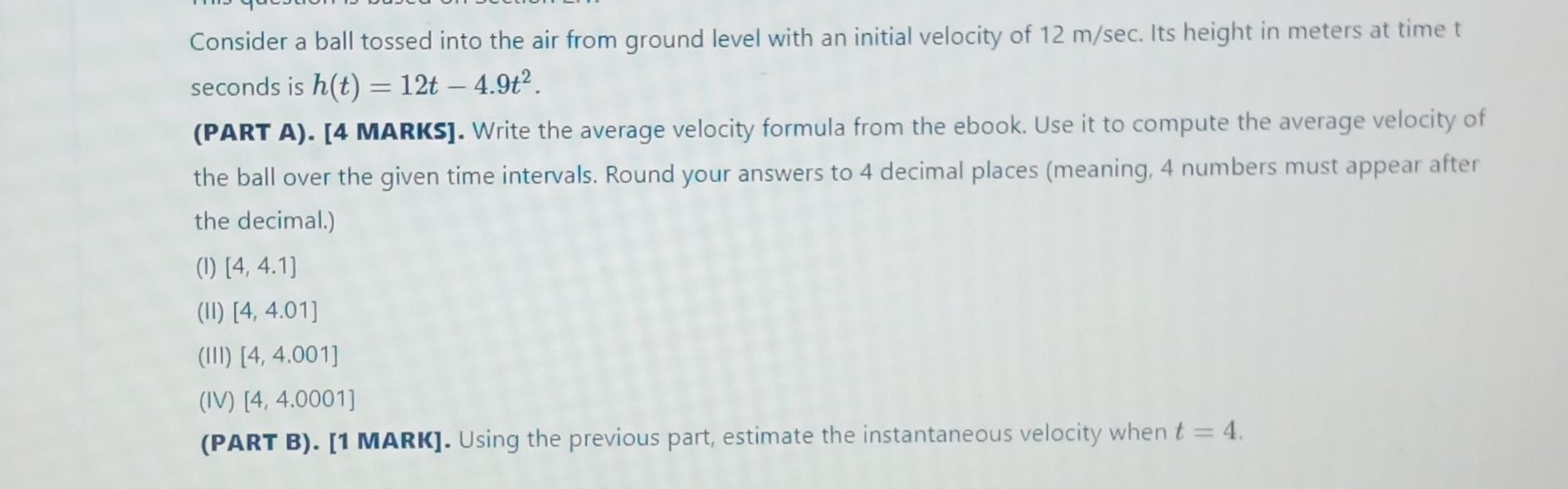 Solved Consider a ball tossed into the air from ground level | Chegg.com