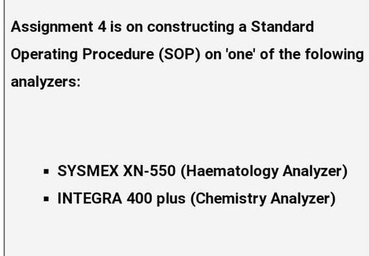 Solved Assignment 4 is on constructing a Standard Operating | Chegg.com