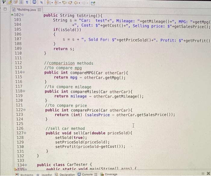 Solved Building java X 1 package newlab; 2 public class | Chegg.com