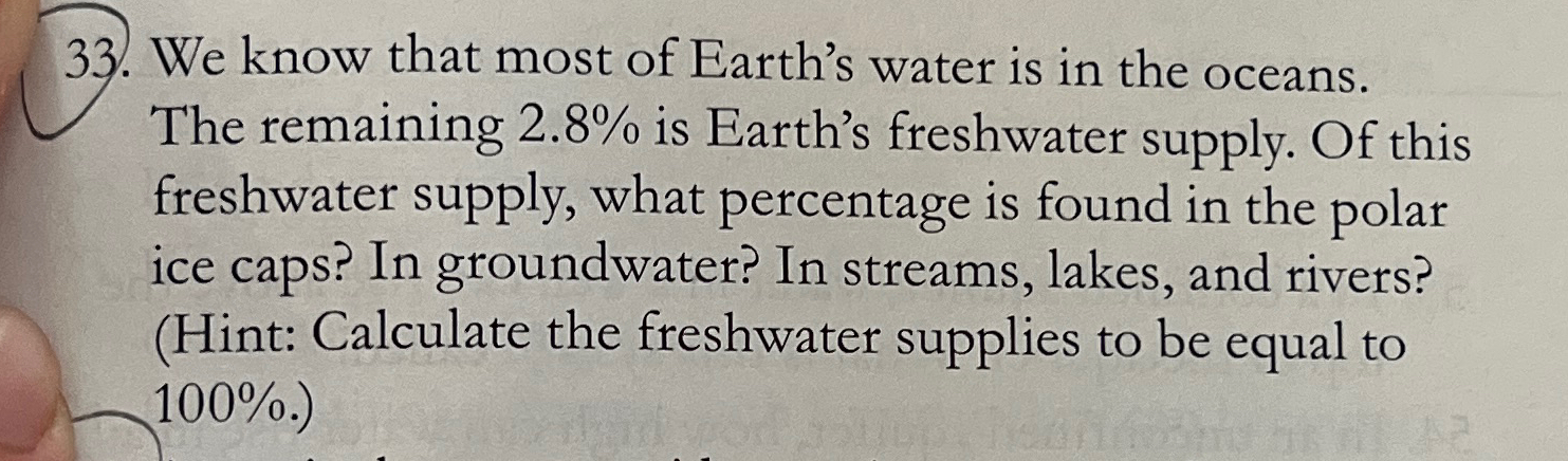 Solved We know that most of Earth's water is in the oceans. | Chegg.com