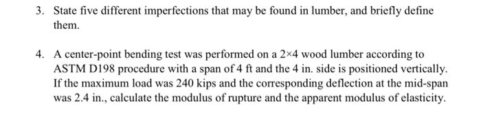Solved 3. State five different imperfections that may be | Chegg.com