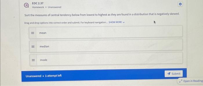Solved Sort the measures of central tendency below from | Chegg.com